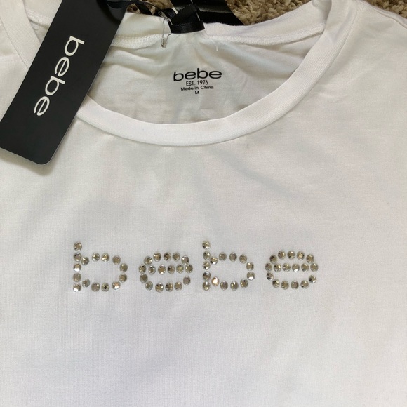 bebe | Tops | Bebe Bling Short Sleeve Tee | Poshmark